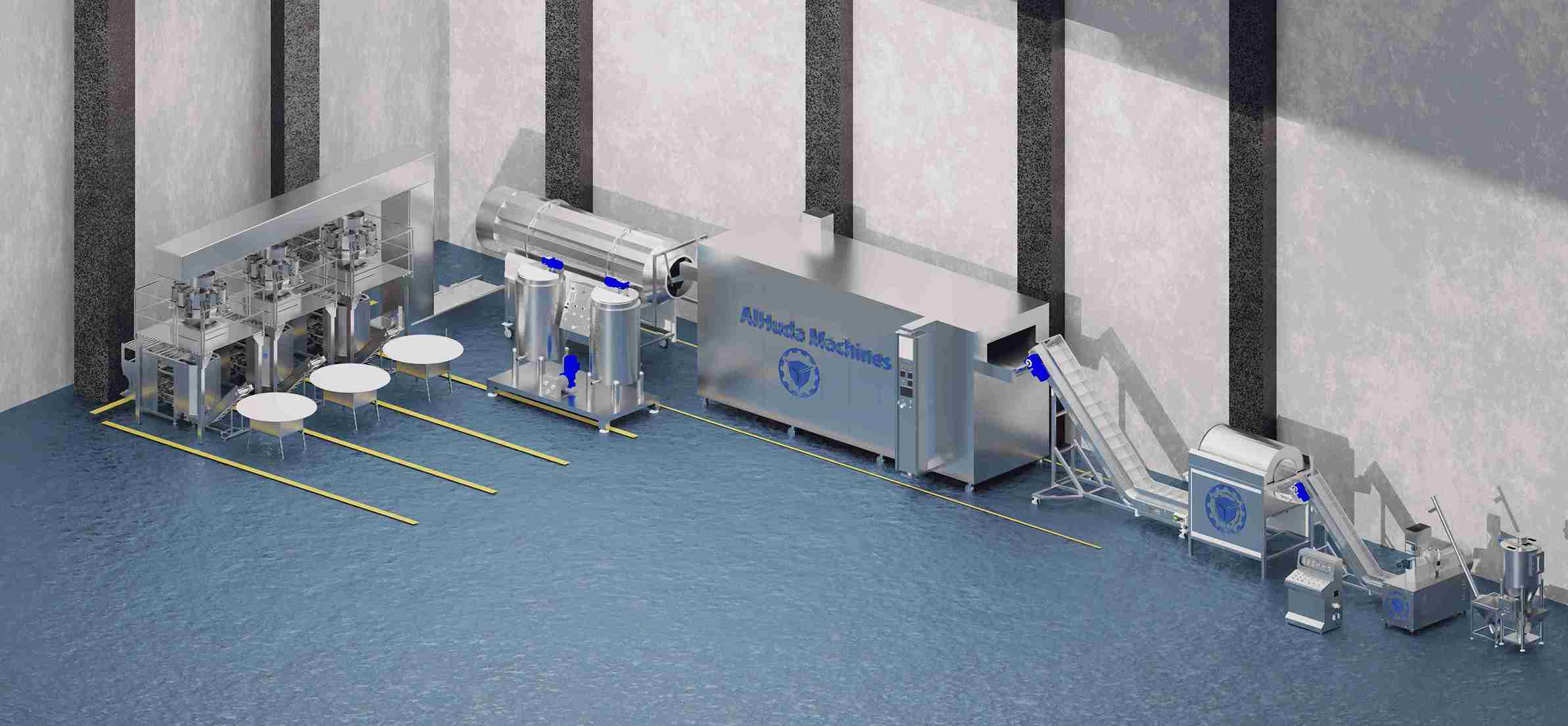 Natural potato chips production lines, semi-fried potato production ...